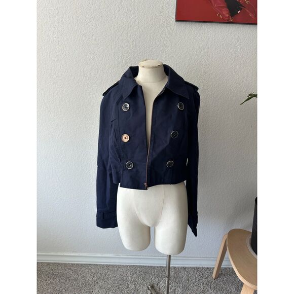 Ted Baker | Jackets & Coats | Ted Baker Womens Dark Blue Cropped Jacket ...